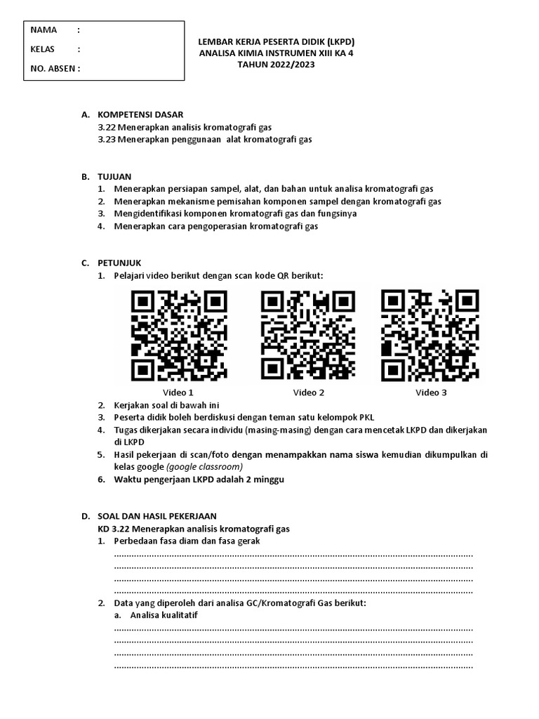 LKPD 1 - Kromatografi Gas | PDF