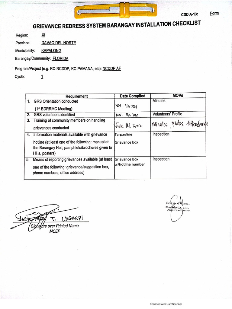 GRS Checklist - Florida | PDF
