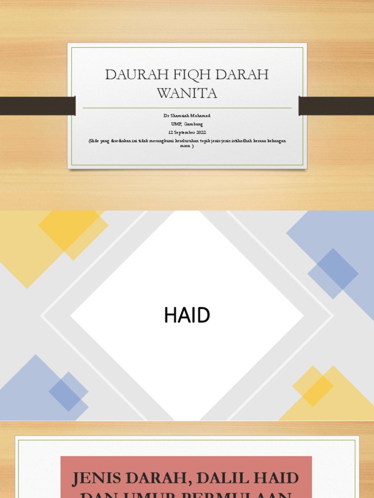 Daurah Fiqh Darah Wanita-UMP-12 September 2022 | PDF