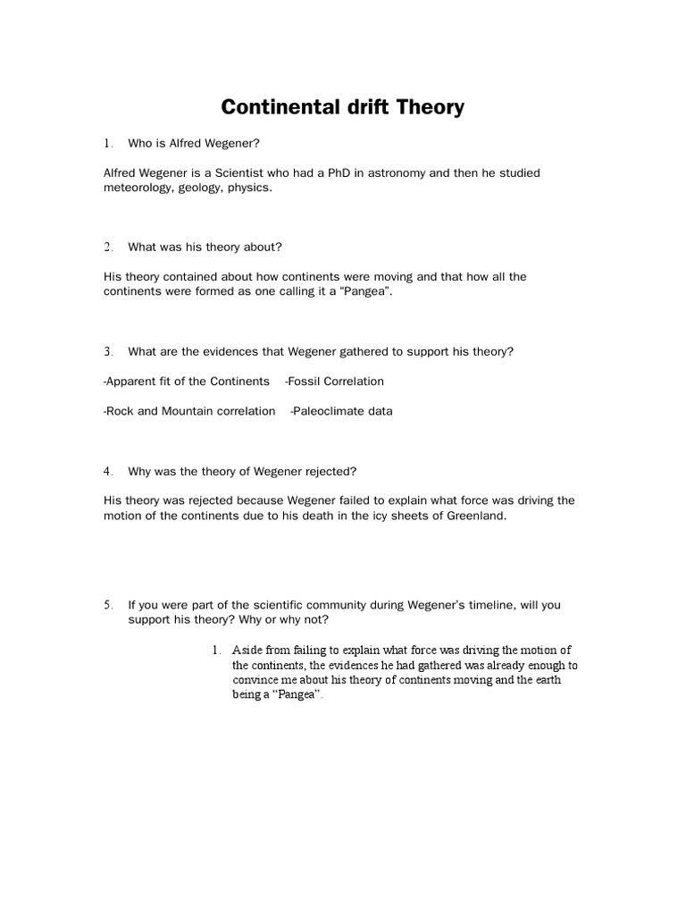 Continental Drift Theory | PDF