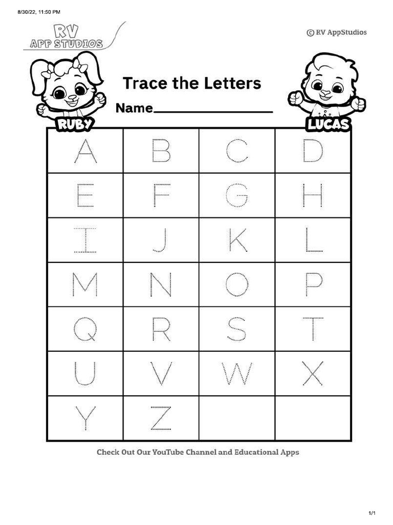 Big Alphabet Tracing Sheet | PDF