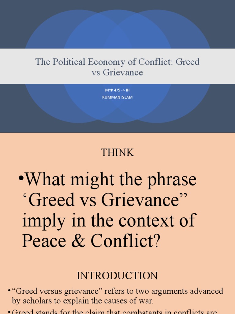 Greed_vs_Grievance | PDF | Rebellions | Civil War