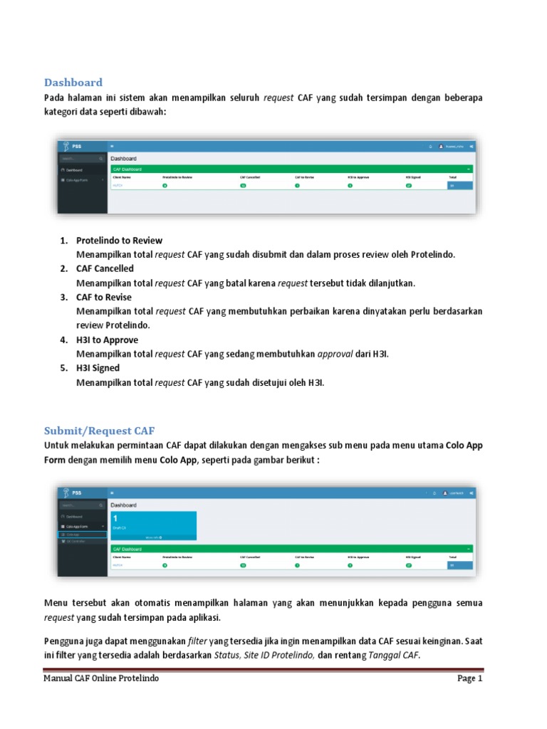 CAF Online Manual R0 | PDF