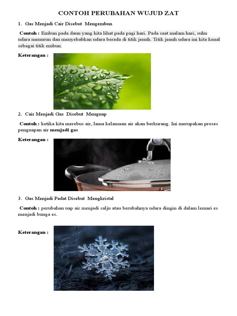 Contoh Perubahan Wujud Zat | PDF