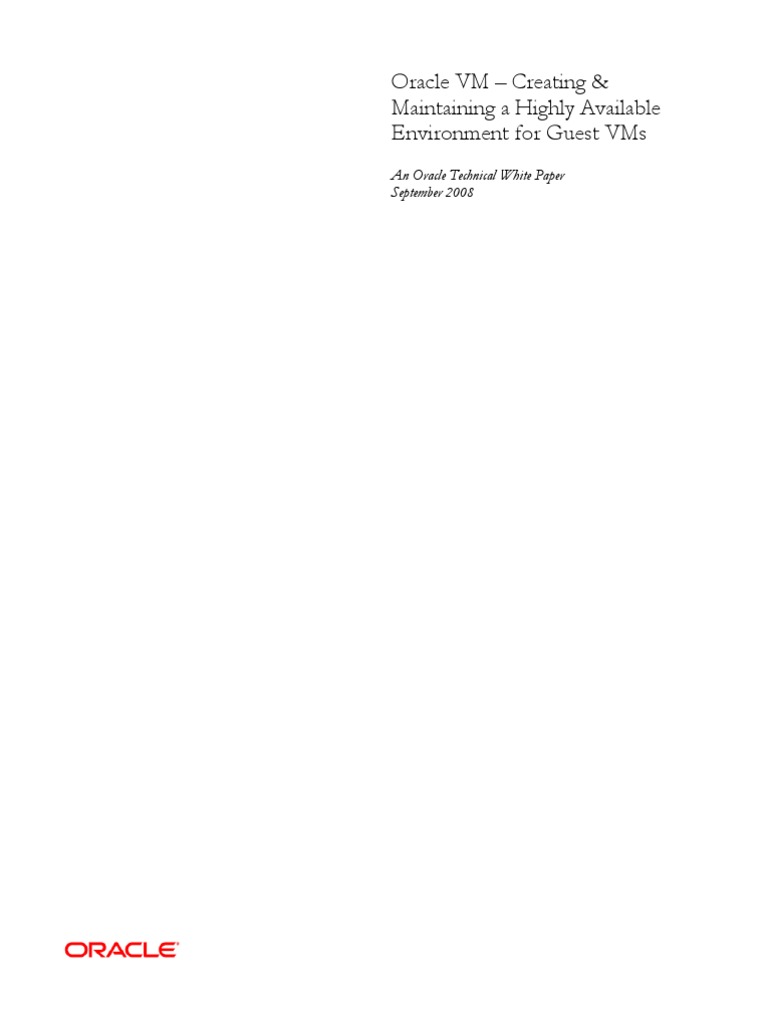 Oracle VM - Whitepaper | PDF