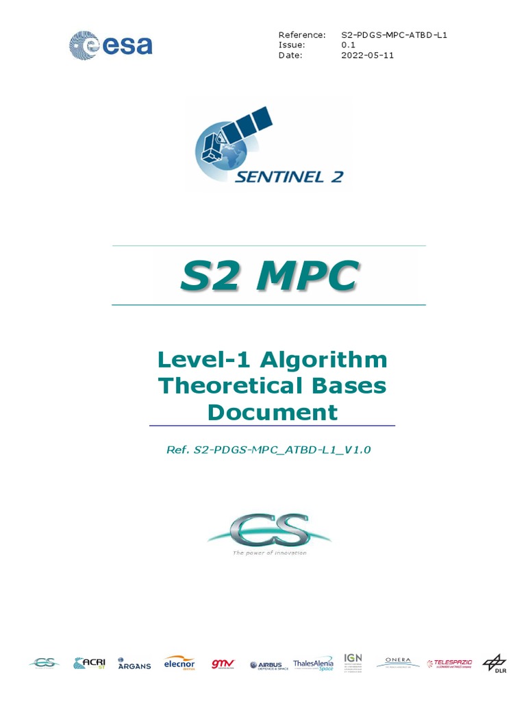 Sentinel 2 Level 1 Algorithm Theoretical Basis Document ATBD | PDF | Data Compression | Infrared