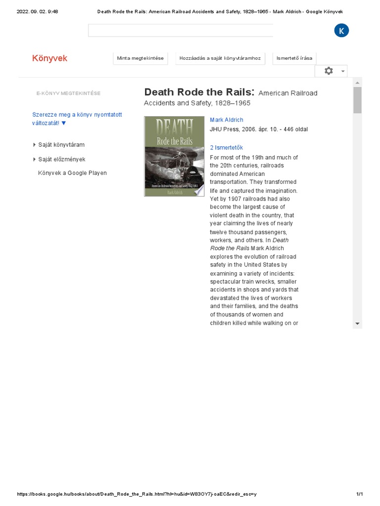 Death Rode The Rails - American Railroad Accidents and Safety, 1828 ...