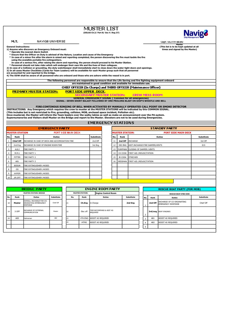 New Muster List | PDF | Shipping | Water Transport