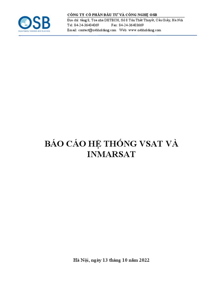 Báo Cáo Vsat Inmarsat | PDF