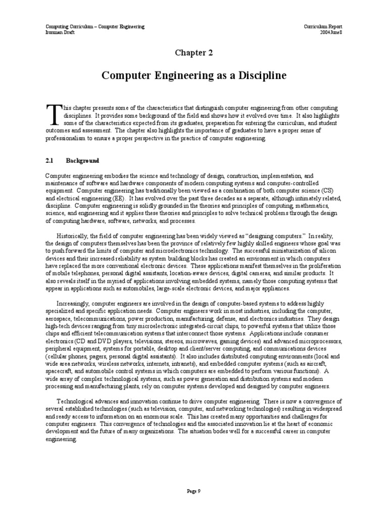 Computer Engineering Curriculum Report | PDF | Computing | Embedded System