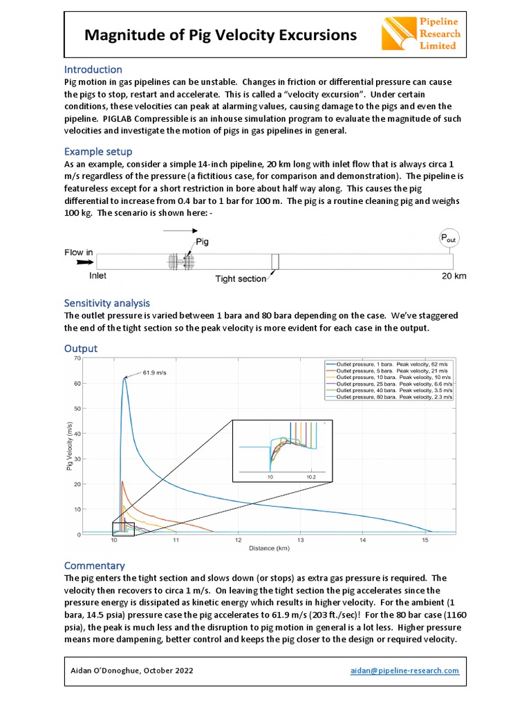 Pig Velocity in Gas Pipelines | PDF