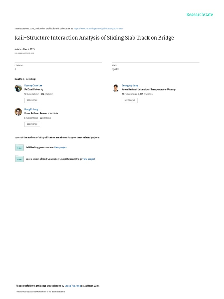 Track Structure - Sliding Bridge | PDF | Friction | Bridge