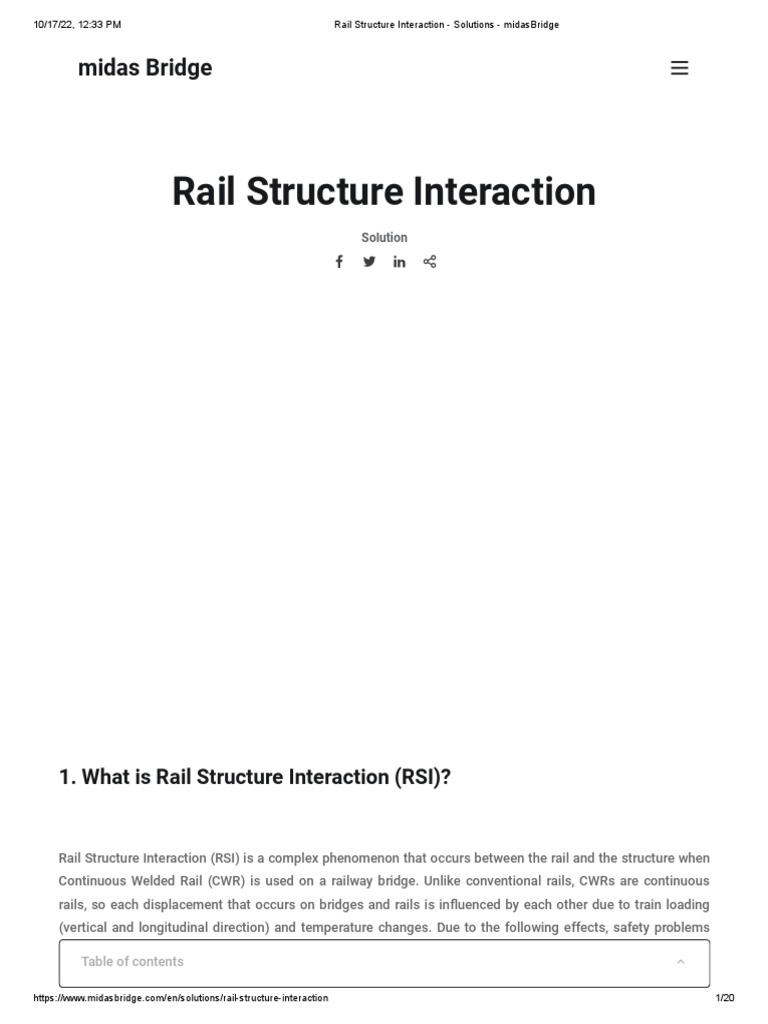 Rail Structure Interaction - Solutions - MidasBridge-part-1 | PDF ...