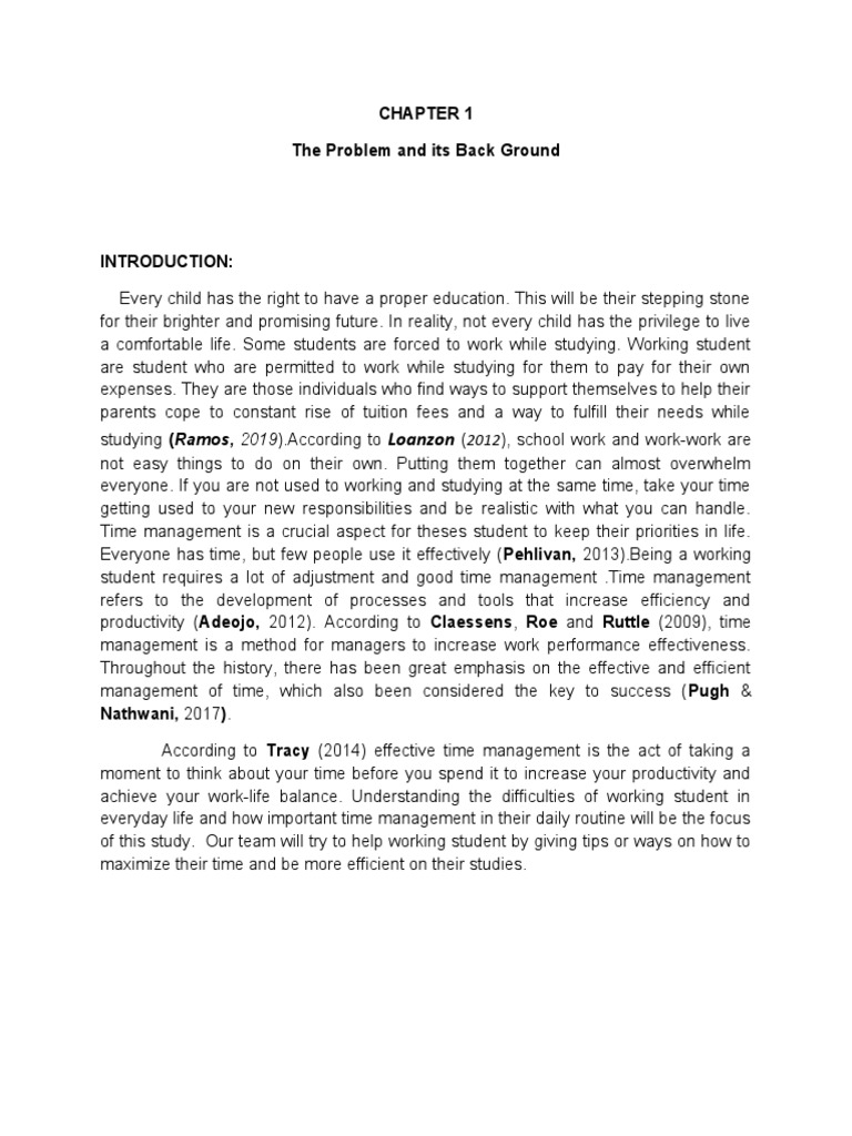 Share Time Management of Working Grade 12 Humss Student of Dihs | PDF ...