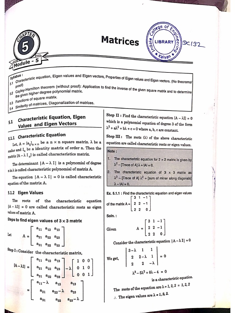 Module-5 Matrices | PDF