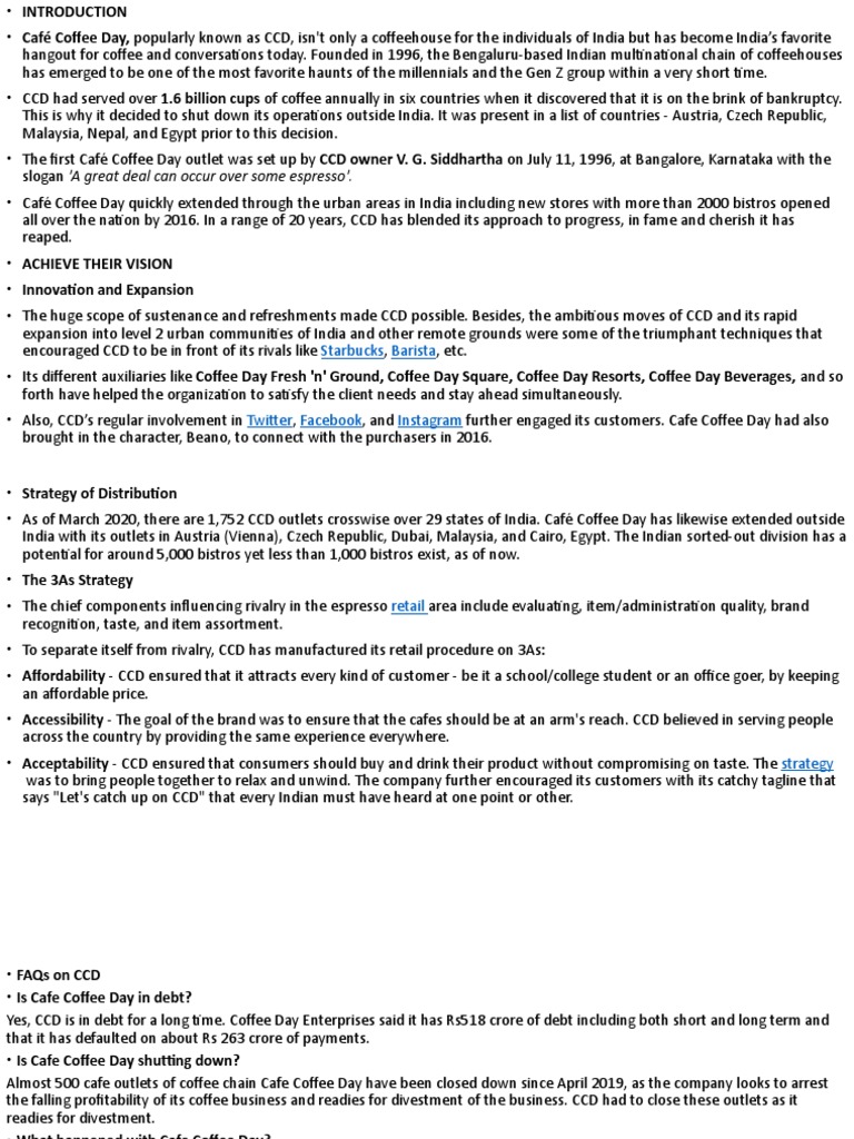 CCD Intro | PDF | Coffeehouse | Coffee