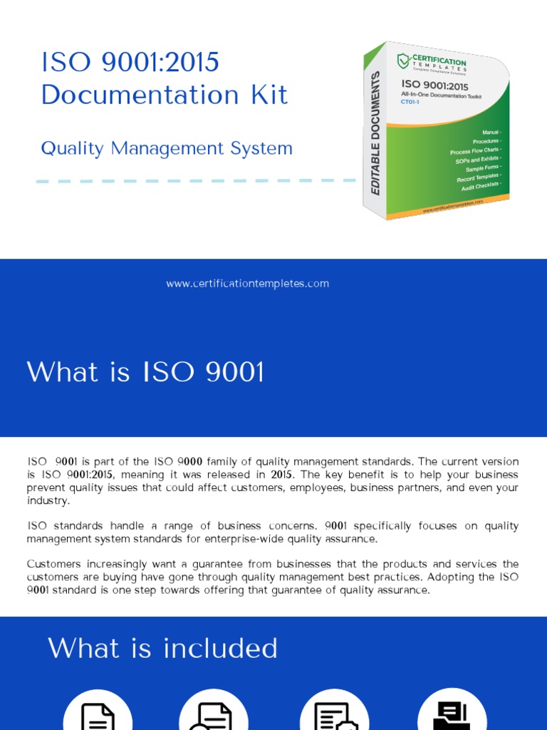 ISO 9001 Documentation Kit - QMS Package | PDF | Iso 9000 | Quality ...