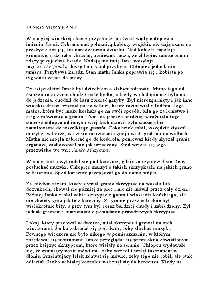 Janko Muzykant | PDF