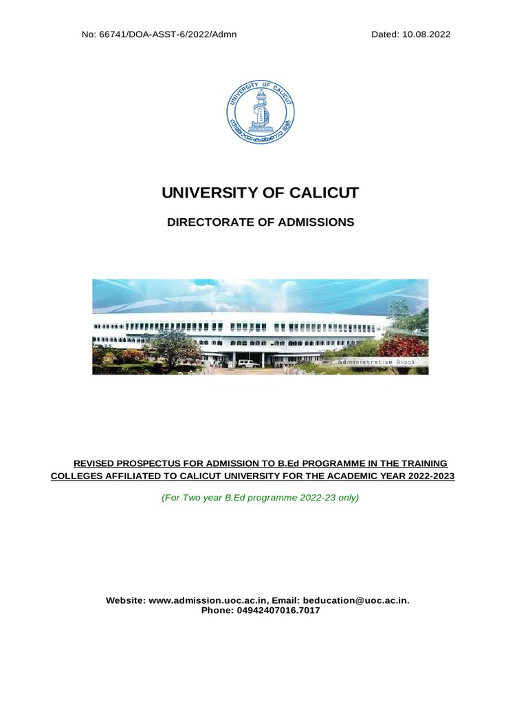 Prospectus Bedu6106 | PDF | University And College Admission | Academic ...