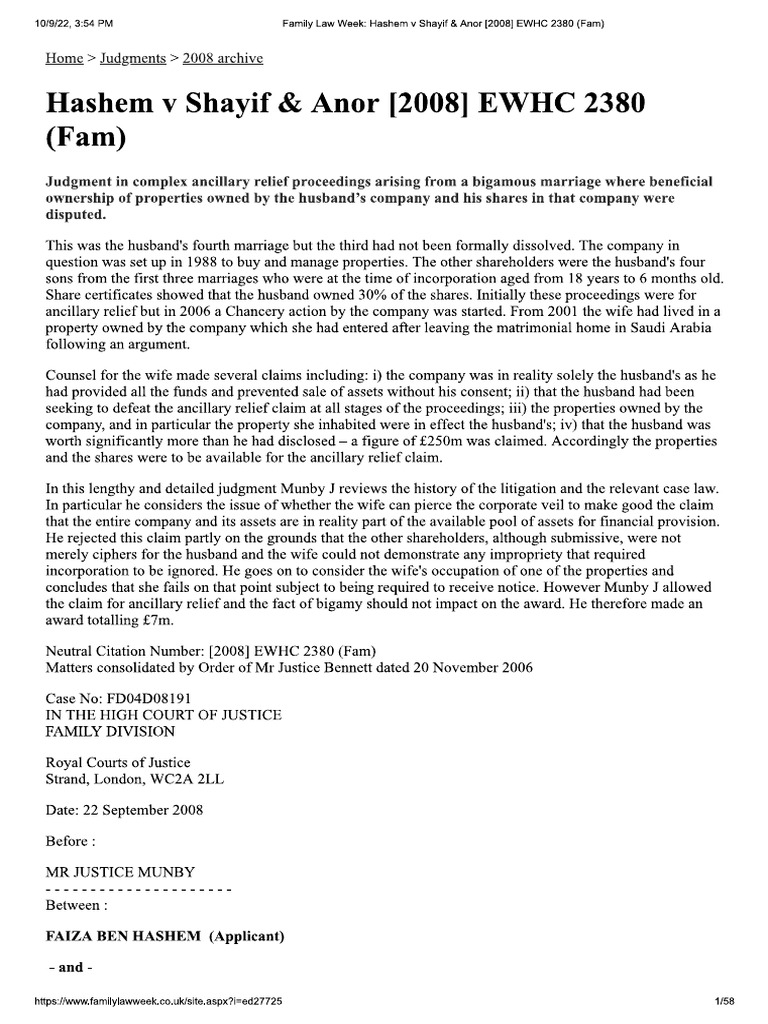 Hashem Vs Shayif & Anr. | PDF