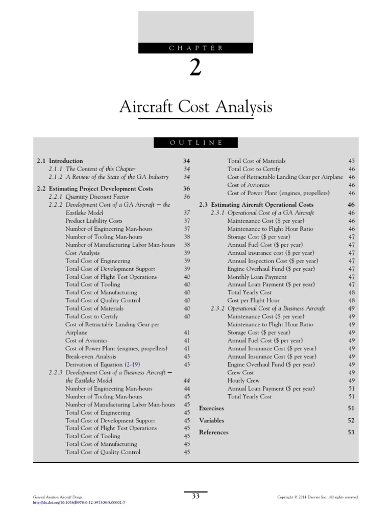 Chapter 2 - Aircraft Cost Analysis - 2014 - General Aviation Aircraft ...