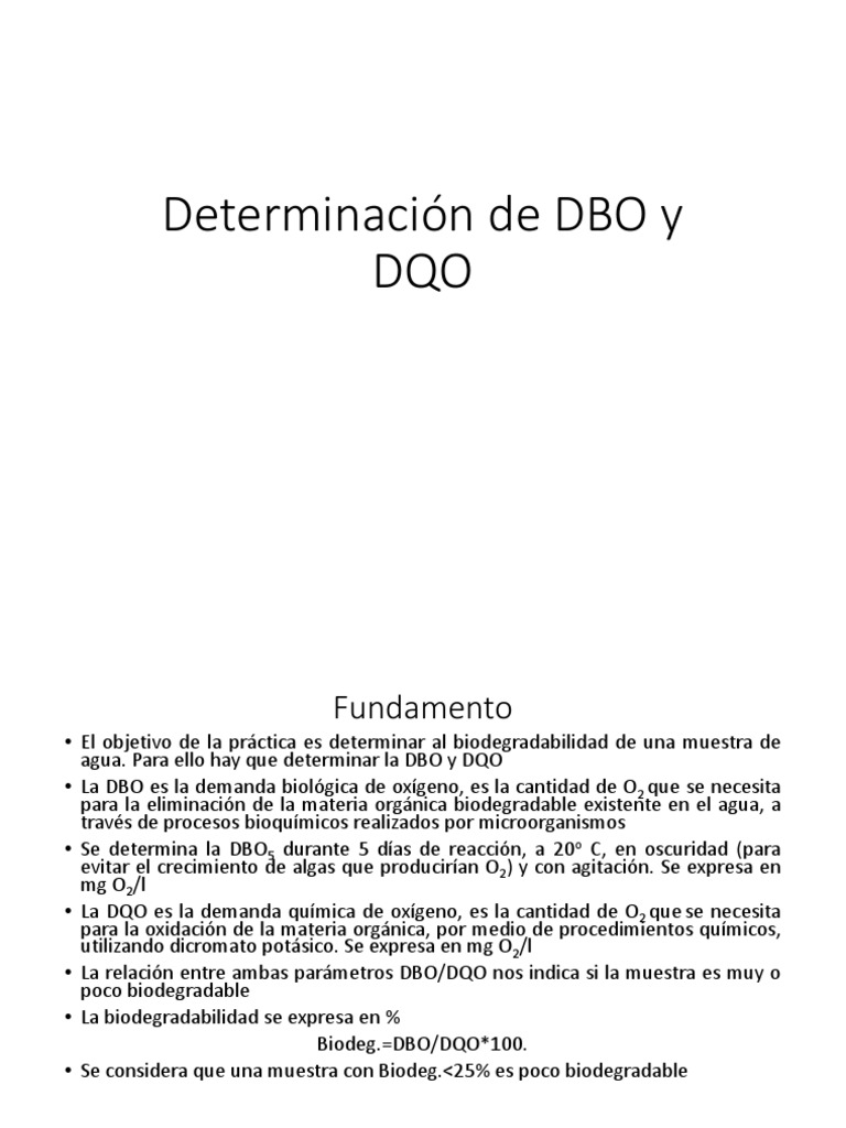 Determinación de DBO y DQO | PDF | Química | Ciencias fisicas