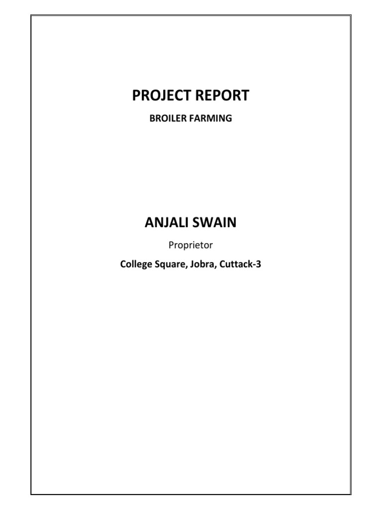 Project Report of A BROILER FARMING | PDF | Net Present Value ...