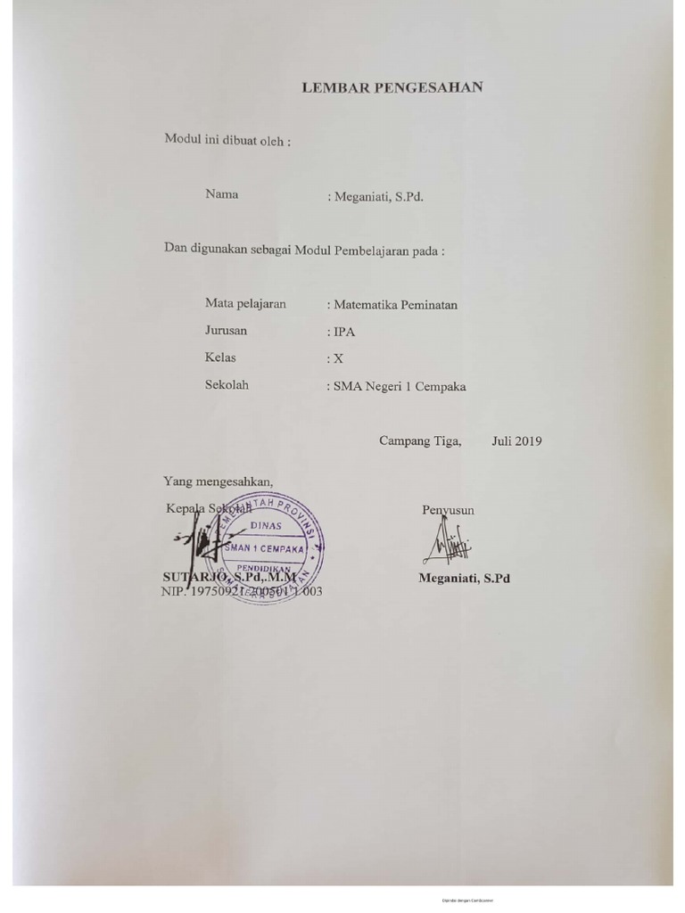 Lembar Pengesahan Modul | PDF