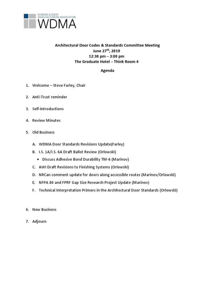ADCSC-NADC 2019 June Agenda Packet 002 | PDF | Wood | Composite Material