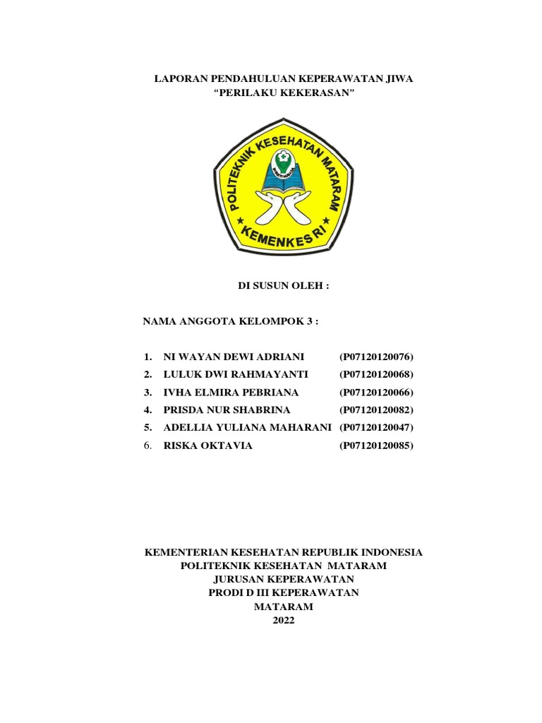 Kel.3 LP Keperawatan Jiwa (Perilaku Kekerasan) | PDF | Pengembangan Diri | Sains & Matematika