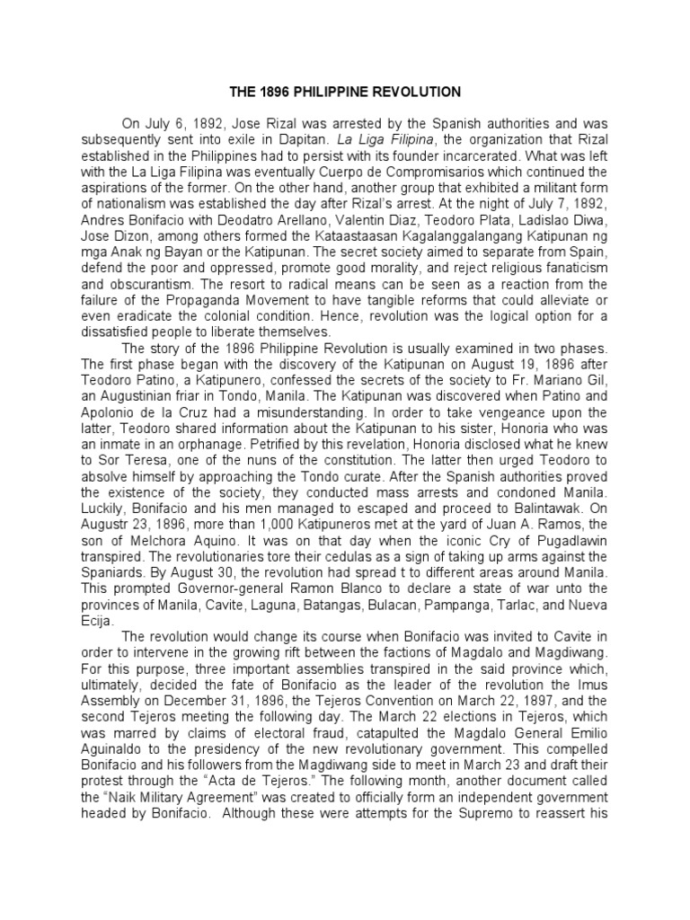 1896 Revolution | PDF | Philippines