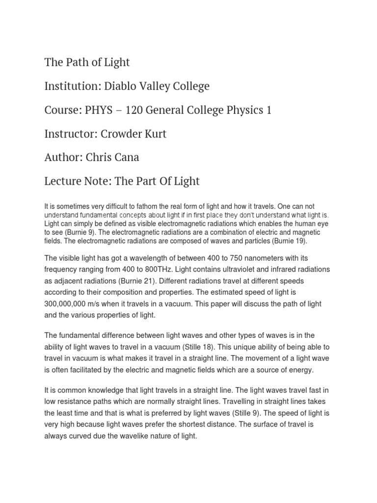 The Part of Light | PDF | Refraction | Light