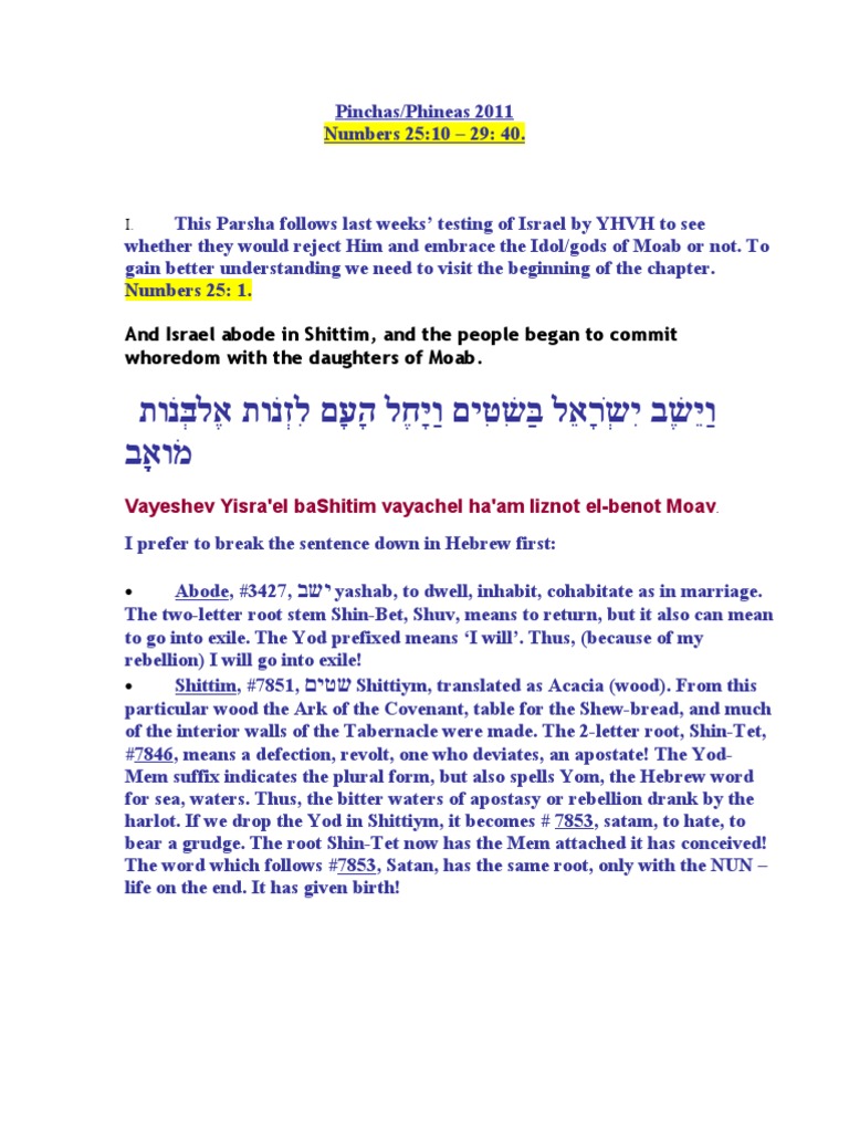 Pinchas | PDF | Hebrew Bible | Torah Books