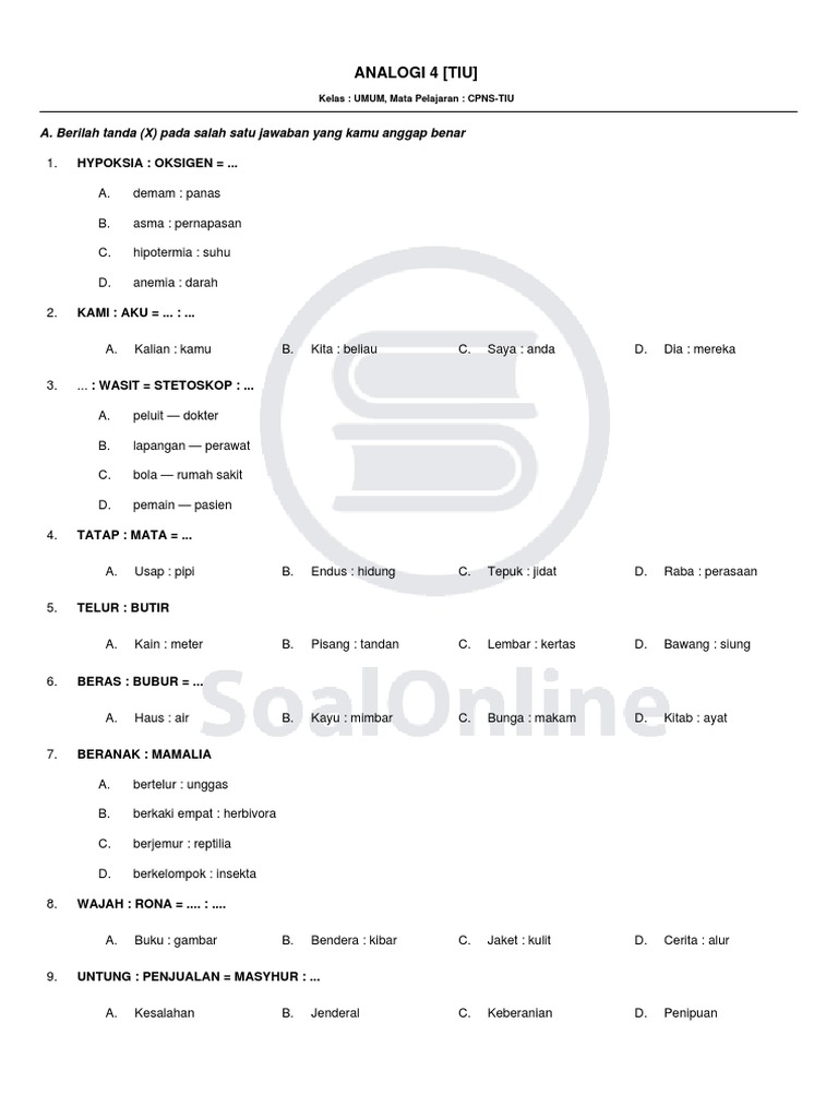 Analogi 4 (TIU) - 2018-08-04 065605 | PDF | Ilmu Sosial