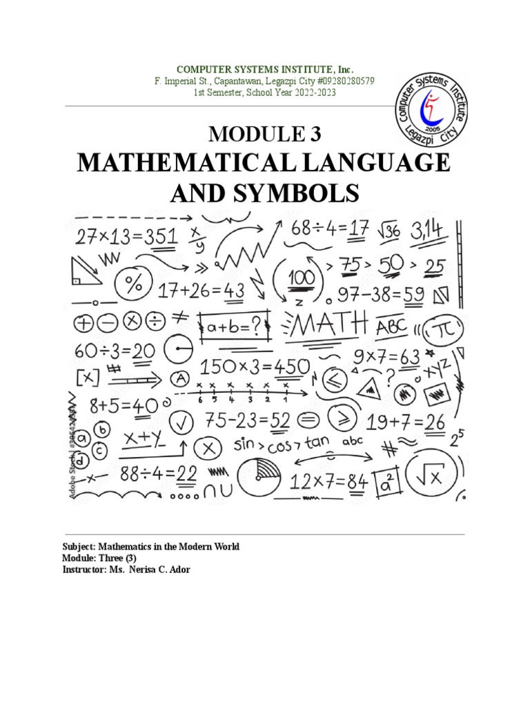 MMW Module 3 | PDF | Set (Mathematics) | Function (Mathematics)