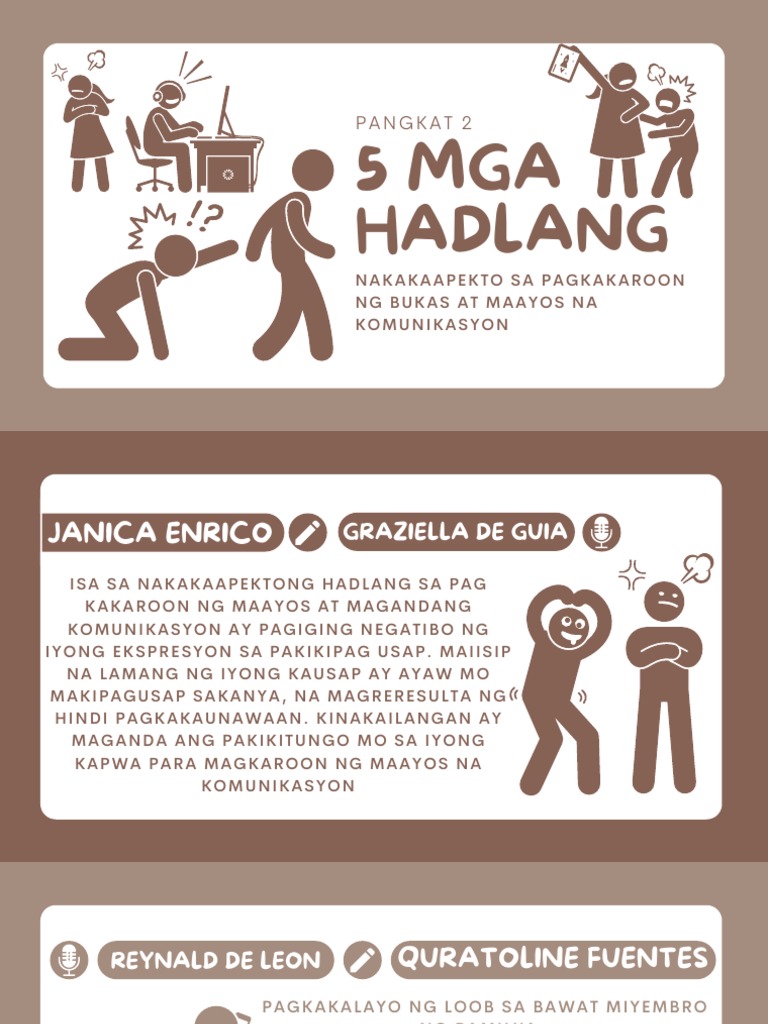 5 Mga Hadlang Nakakaapekto Sa Pagkakaroon Ng Bukas At Maayos Na Komunikasyon Pdf