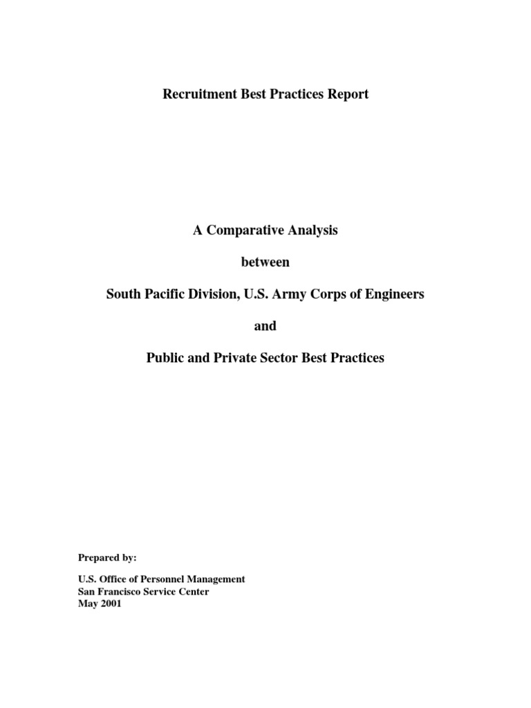 Recruitment Best Practices Report: Comparative Analysis of USACE SPD ...