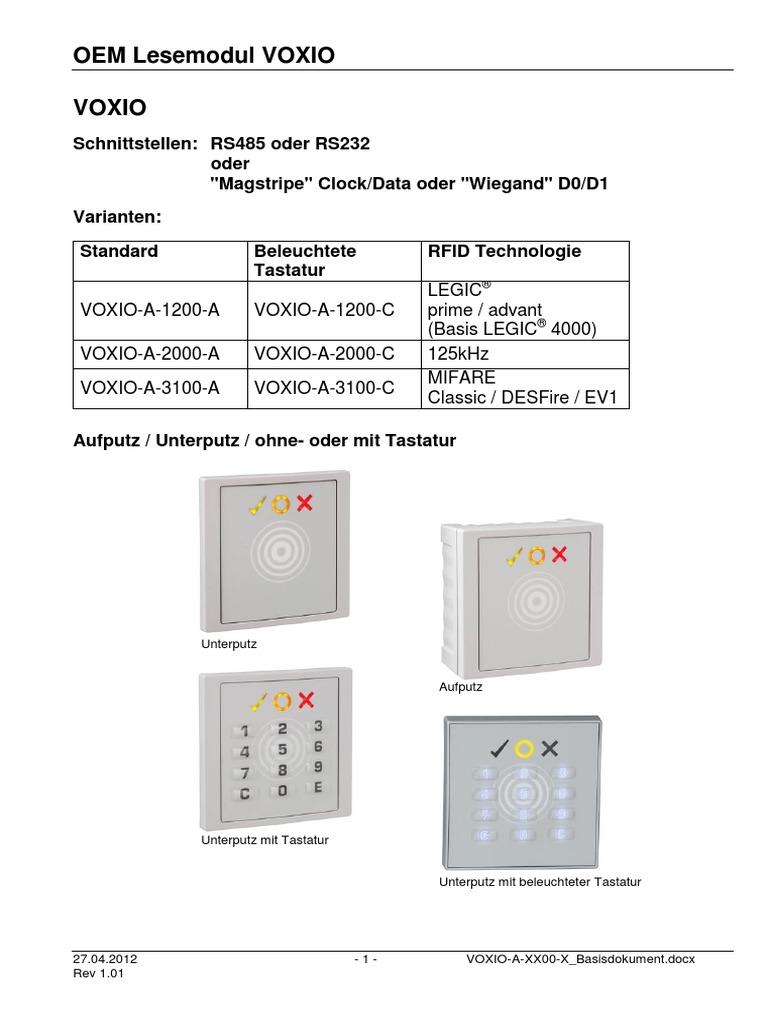 PHG VOXIO - Standard - Basisdokument | PDF
