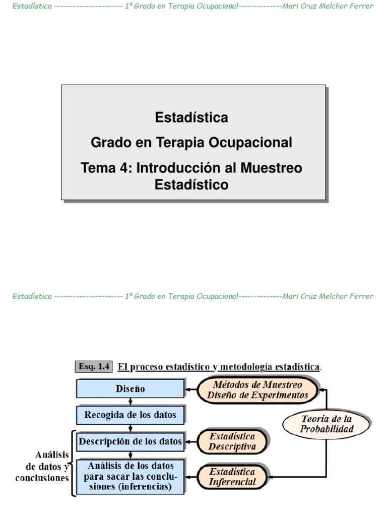 Tema 4 Muestreo | PDF | Muestreo (Estadísticas) | Estadísticas