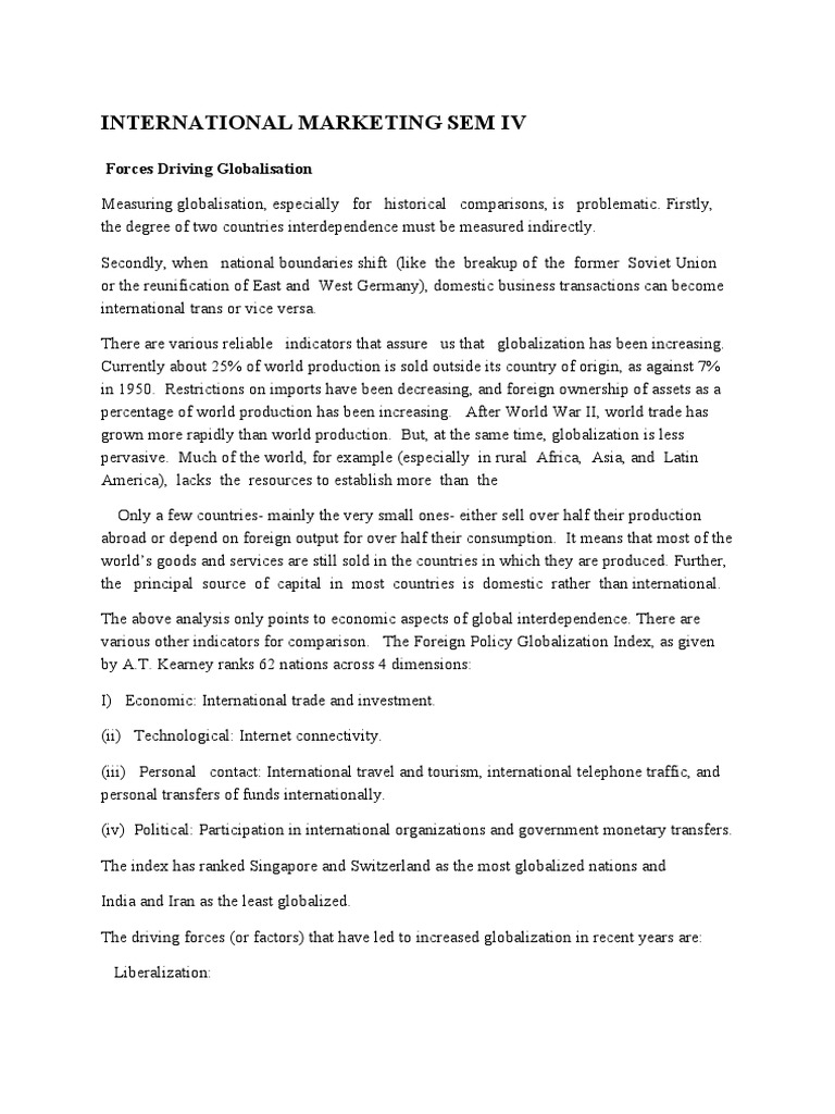 Globalization and International Marketing | PDF | Globalization ...