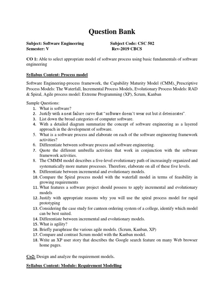 SE Question Bank | Download Free PDF | Software Testing | Software ...