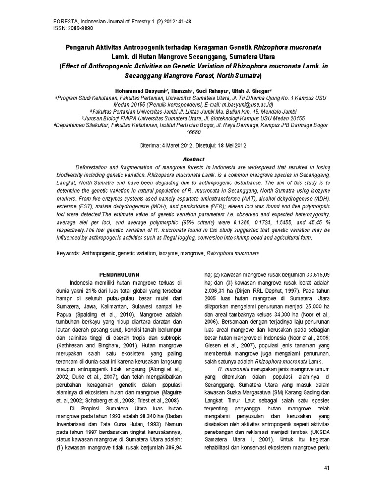 ID Pengaruh Aktivitas Antropogenik Terhadap Keragaman Genetik ...