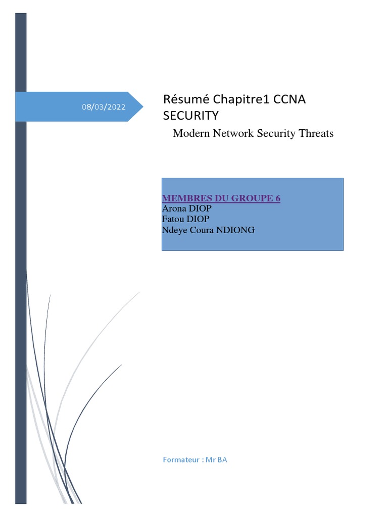 Projet Résumé CCNA Security Chapter 1 | PDF | Sécurité | Sécurité des systèmes d'information