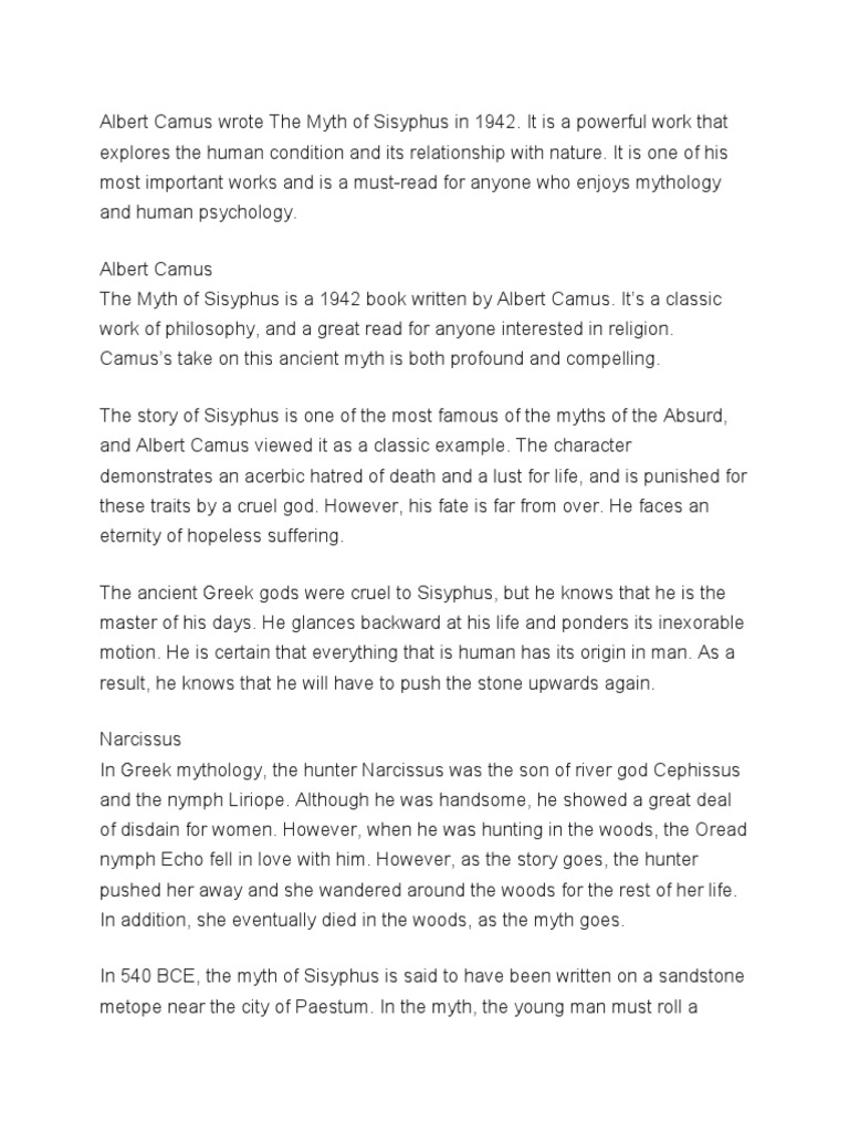 Albert Camus's The Myth of Sisyphus | PDF