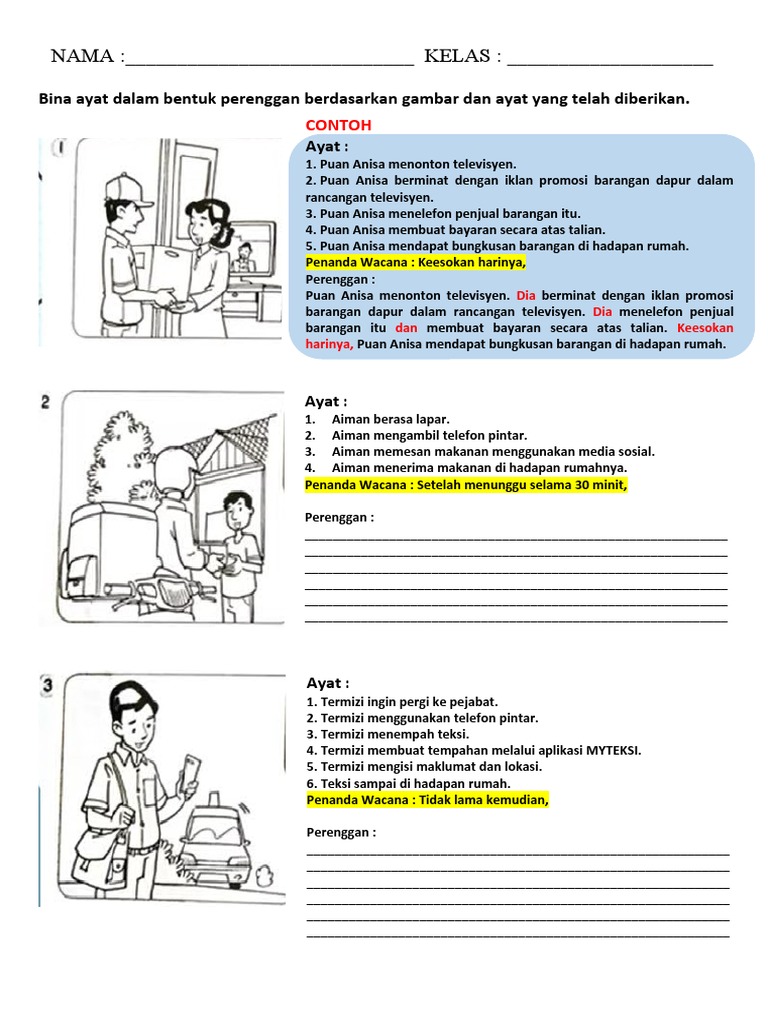 Lembaran Kerja Atas Talian - Membina Ayat Perenggan | PDF Lembaran Kerja Atas Talian - Membina Ayat Perenggan | PDF