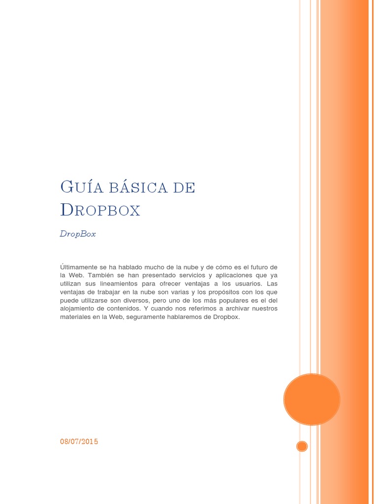 Guia Dropbox | PDF | Computación en la nube | Ingeniería de software
