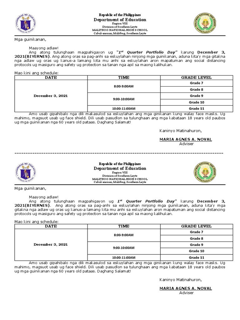1st Portfolio Day (Grade 7) | PDF