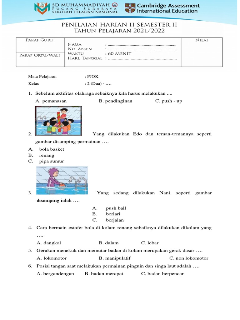 PJOK Kelas 2 PH2 | PDF