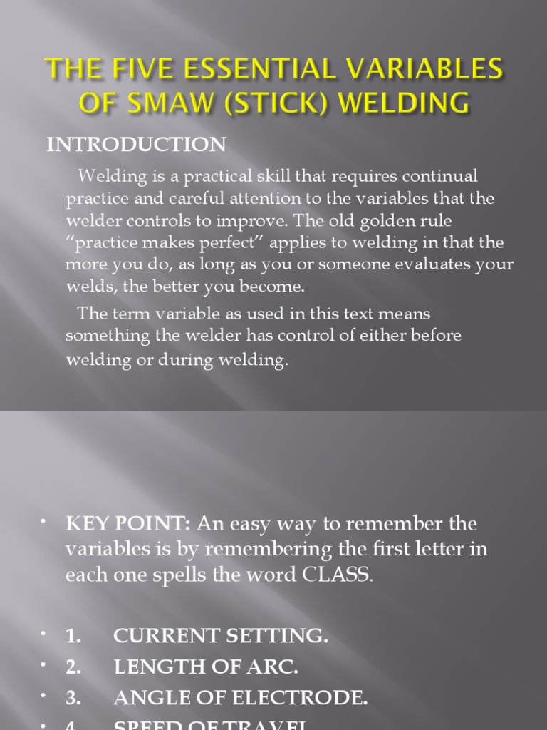 Power Point Essentials Of Welding Pdf Welding Construction