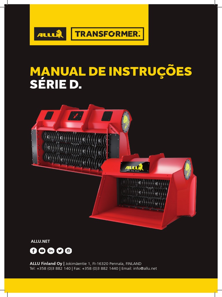ALLU Instruction Manual D-Series Portuguese | PDF | Motores | Parafuso